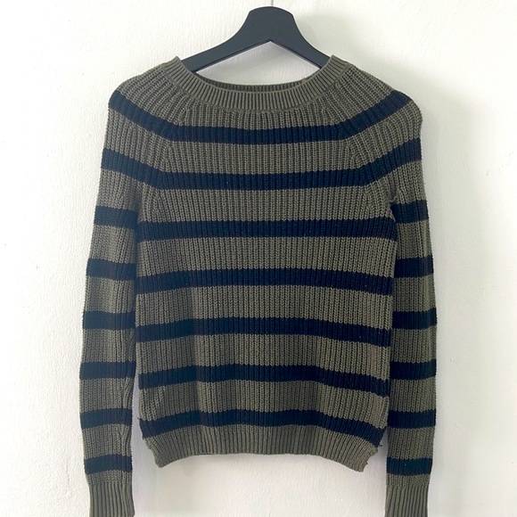 Express | Sweaters | Express Black And Army Green Striped Sweater ...